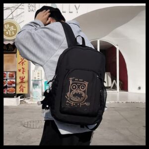 Y2K Backpack with Cute Gorilla Plush Pendant Aesthetics Grunge School Stationary Preppy Indie Laptop Bookbag (Black)