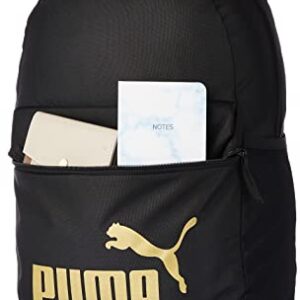 PUMA Backpack, Black-Golden Logo, OSFA