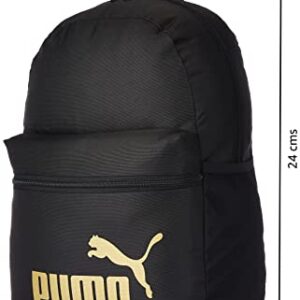 PUMA Backpack, Black-Golden Logo, OSFA