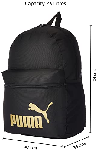 PUMA Backpack, Black-Golden Logo, OSFA