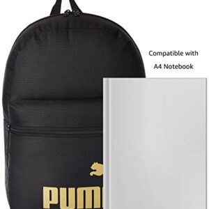 PUMA Backpack, Black-Golden Logo, OSFA