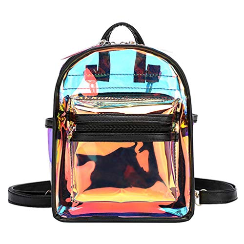 GALPADA Holographic Backpack Transparent Backpack Clear Shoulder Bag Clear Bookbag Storage Bag