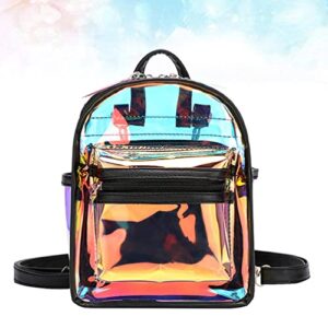 GALPADA Holographic Backpack Transparent Backpack Clear Shoulder Bag Clear Bookbag Storage Bag