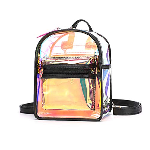 GALPADA Holographic Backpack Transparent Backpack Clear Shoulder Bag Clear Bookbag Storage Bag