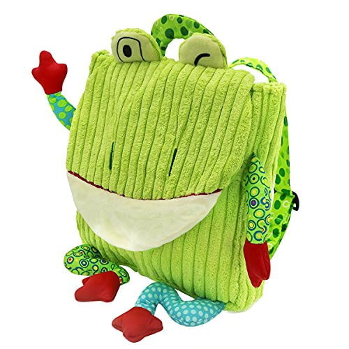 JERICETOY Toddler Backpack Cute Animal Mini Backpacks for Kids Preschool Ages 3+, Plush Backpack Preschool Backpack for3 4 5 6 Year Old Kids Gift- Frog