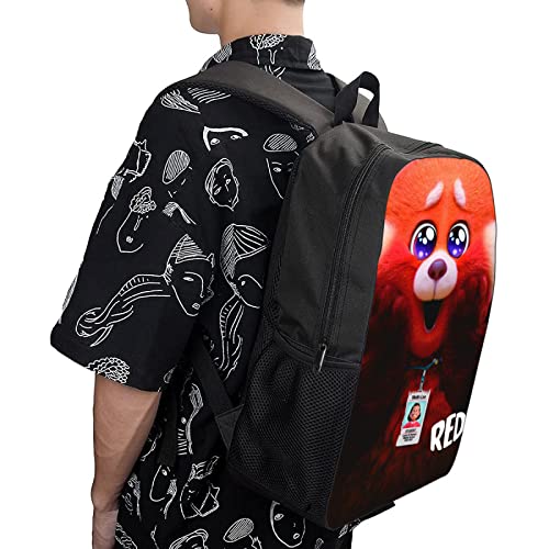 Turnning Red Backpack Teens School Bag Backpack For Laptop Bag Large Capacity Travel Backpack 17 Inch Gift, Black