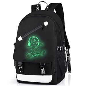 Glow Anime Skateboard Backpack with Sling Bag for Boys, School Bags Bookbag for Teenager