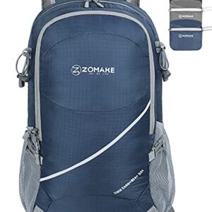 ZOMAKE Packable Backpack 35L:Lightweight Hiking Backpacks - Foldable Water Resistant Back Pack for Travel Camping Outdoor Hiking Day Pack (C-Royal blue)