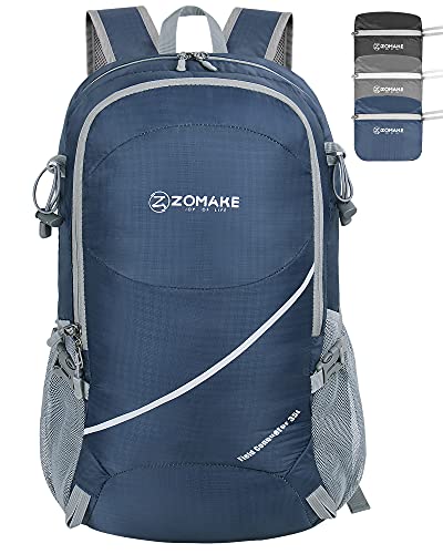 ZOMAKE Packable Backpack 35L:Lightweight Hiking Backpacks - Foldable Water Resistant Back Pack for Travel Camping Outdoor Hiking Day Pack (C-Royal blue)