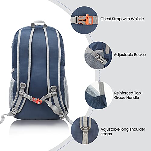 ZOMAKE Packable Backpack 35L:Lightweight Hiking Backpacks - Foldable Water Resistant Back Pack for Travel Camping Outdoor Hiking Day Pack (C-Royal blue)