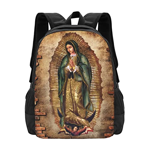 kawaii backpack Old Wall Texture Our Lady Of Guadalupe school backpack for women Men Computer bookbag Hiking Camping Daypack adjustable Durable Laptop Bag Wear Resistant Aesthetic backpacks