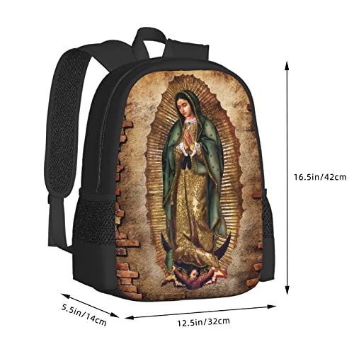 kawaii backpack Old Wall Texture Our Lady Of Guadalupe school backpack for women Men Computer bookbag Hiking Camping Daypack adjustable Durable Laptop Bag Wear Resistant Aesthetic backpacks