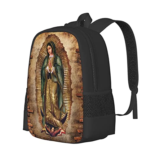 kawaii backpack Old Wall Texture Our Lady Of Guadalupe school backpack for women Men Computer bookbag Hiking Camping Daypack adjustable Durable Laptop Bag Wear Resistant Aesthetic backpacks