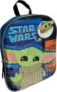 star wars the mandalorian baby yoda 11″ mini backpack (blue-black)