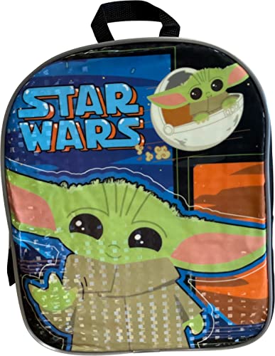 Star Wars The Mandalorian Baby Yoda 11" Mini Backpack (Blue-Black)