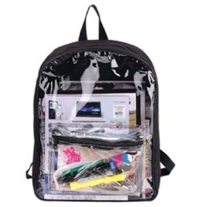 clear pvc backpack by ensign peak (black)