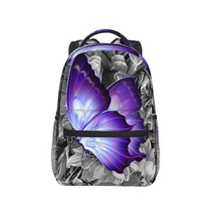 OGNOT Purple Butterfly Backpack For School,Large Travel Backpack,Lightweight School Bag College Laptop Backpack For Men Women