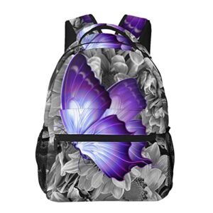 OGNOT Purple Butterfly Backpack For School,Large Travel Backpack,Lightweight School Bag College Laptop Backpack For Men Women