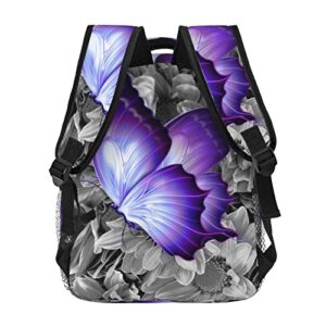 OGNOT Purple Butterfly Backpack For School,Large Travel Backpack,Lightweight School Bag College Laptop Backpack For Men Women