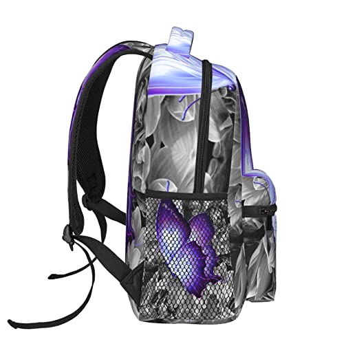 OGNOT Purple Butterfly Backpack For School,Large Travel Backpack,Lightweight School Bag College Laptop Backpack For Men Women