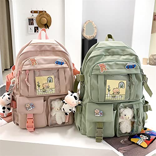 MAEHARRT Kawaii Backpack with Kawaii Pin and Accessories Kawaii Backpack for School Aesthetic Backpack Girls Backpacks Back to School Backpacks Cute Backpack