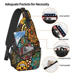 Hicyyu Mexican Sugar Skulls Outdoor Crossbody Shoulder Bag For Unisex Young Adult Hiking Sling Backpack