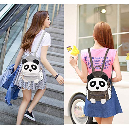 Fashion Cute PU Rivet Mini Casual Style Panda Backpack for Girls