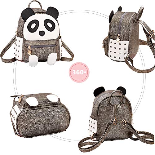 Fashion Cute PU Rivet Mini Casual Style Panda Backpack for Girls