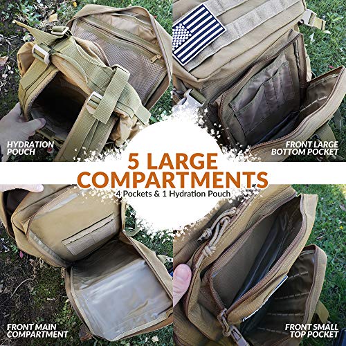 Sirius Survival 50L Expeditionary Tactical Backpack - Large Molle Bag (Green Camo)