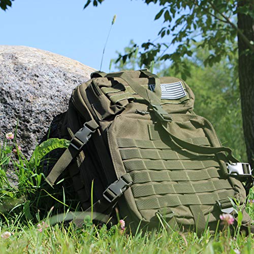 Sirius Survival 50L Expeditionary Tactical Backpack - Large Molle Bag (Green Camo)