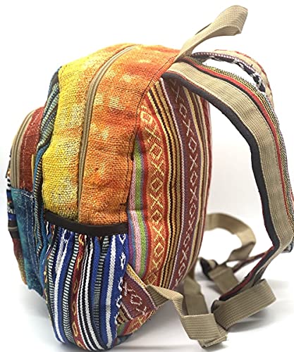 Unique design Himalaya Hemp Backpack Small Backpack Hippie Backpack Festival Backpack Hiking & Tablet Backpack FAIR TRADE Handmade with Love