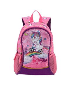 happysunny toddler backpack reversible sequin 13 inch lightweight for preschool and kindergarten children, kid backpack, mini school bag bookbag for 3-5 years girls