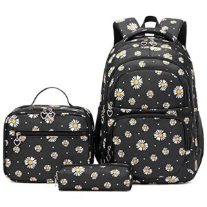 fedalust laptop backpack book bags, travel backpack for women, daisy school backpack with lunch box, waterproof casual daypack backpacks