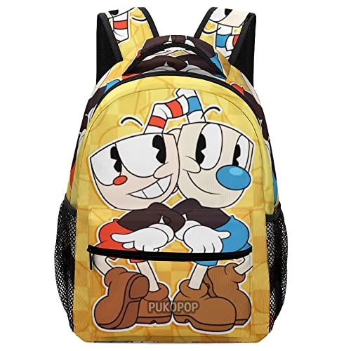 Zqiyhre Lightweight Cupx-Head Backpack DIY Cartoon Anime Waterproof Sports Daily Backpacks for Teenagers