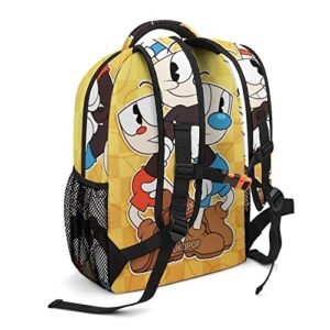 Zqiyhre Lightweight Cupx-Head Backpack DIY Cartoon Anime Waterproof Sports Daily Backpacks for Teenagers