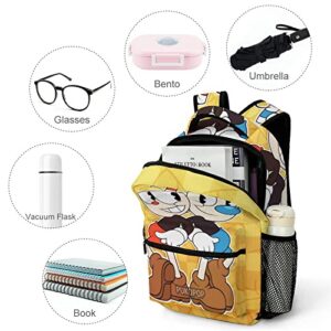 Zqiyhre Lightweight Cupx-Head Backpack DIY Cartoon Anime Waterproof Sports Daily Backpacks for Teenagers