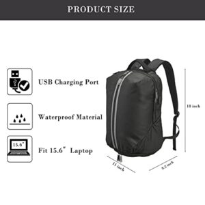 FAIRYLAND Backpack Multi-compartment Storage Sports Gym Backpack With Shoe Compartment Waterproof Biking, Hiking Backpack, Durable Anti Theft College School Backpack Fits Laptop, Black