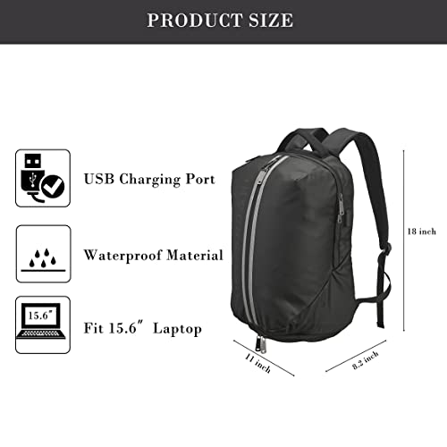 FAIRYLAND Backpack Multi-compartment Storage Sports Gym Backpack With Shoe Compartment Waterproof Biking, Hiking Backpack, Durable Anti Theft College School Backpack Fits Laptop, Black