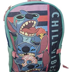 Ruz Stitch 16" Backpack With Detachable Lunch Box Black-Blue