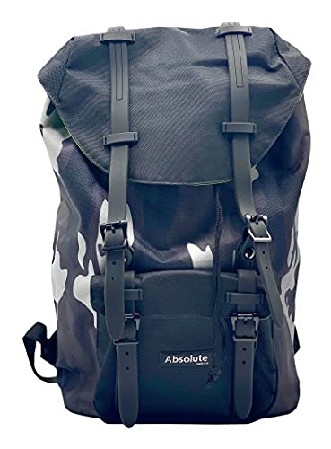 Stylish Camo Laptop Travel Backpack for Men & Women - Roomy 18x13" with Drawstring, 2 Magnetic Buckles, Tablet Pocket with Elastic Closure, Front Pocket. Water Resistant Durable Canvas