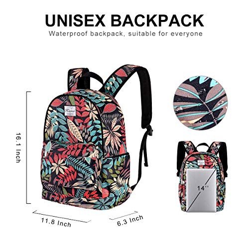 KAMO Backpack for Girls - Fashion Floral Schoolbag College Student Cute bag Lightweight DaypackTravel Bag for Women, Men, Teens