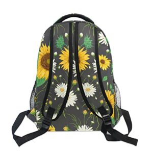 Sunflowers and Chamomile Flowers Laptop Backpack 16 Inch Large Backpack for Women Men School Business Work Travel Backpack