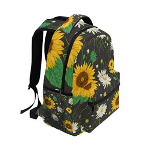 Sunflowers and Chamomile Flowers Laptop Backpack 16 Inch Large Backpack for Women Men School Business Work Travel Backpack