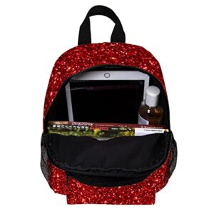 Cute Fashion Mini Backpack Pack Bag Red Glitter Sequins Pattern