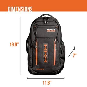 Concealed Backpack Holster for Men and Women, American Rebel Large Freedom Concealed Carry Backpack (Black/Orange Trim, Large)