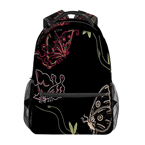 NO Butterfly Graffiti Backpack School Book Bag Laptop Backpacks Travel Hiking Camping Day Pack