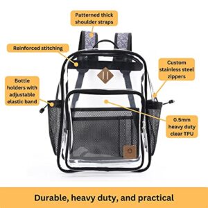 Extra Thick Clear Backpack, Transparent School Book Bag Boys and Girls, See Through Bags for for Adults, TPU Bookbags