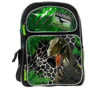 Dinosaurs 16" Large"WARNING BEWARE OF RAPTORS" Backpack