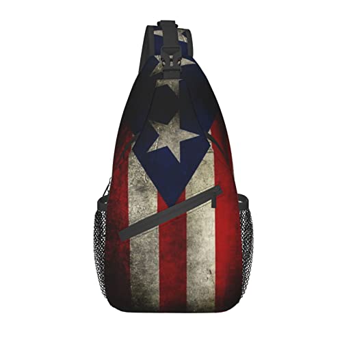 Puerto Rico Sling Bag Puerto Rico Flag Crossbody Chest Daypack Casual Backpack Puerto Shoulder Bag