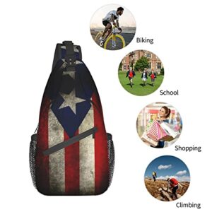 Puerto Rico Sling Bag Puerto Rico Flag Crossbody Chest Daypack Casual Backpack Puerto Shoulder Bag